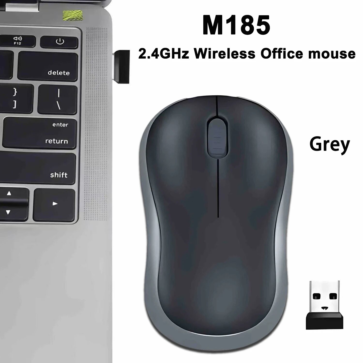 Беспроводная мышь Logitech M185 1000 DPI 3 кнопки Серый, Grey