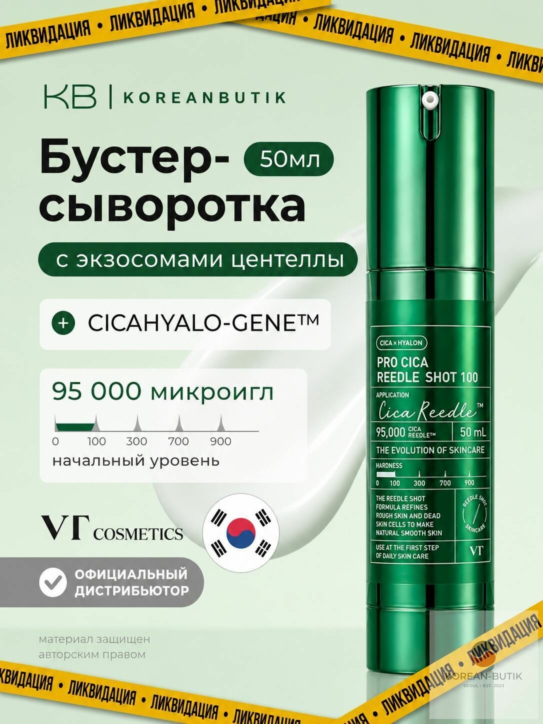 VT COSMETICS Бустер-сыворотка с микроиглами Pro Cica Reedle Shot, 50 мл