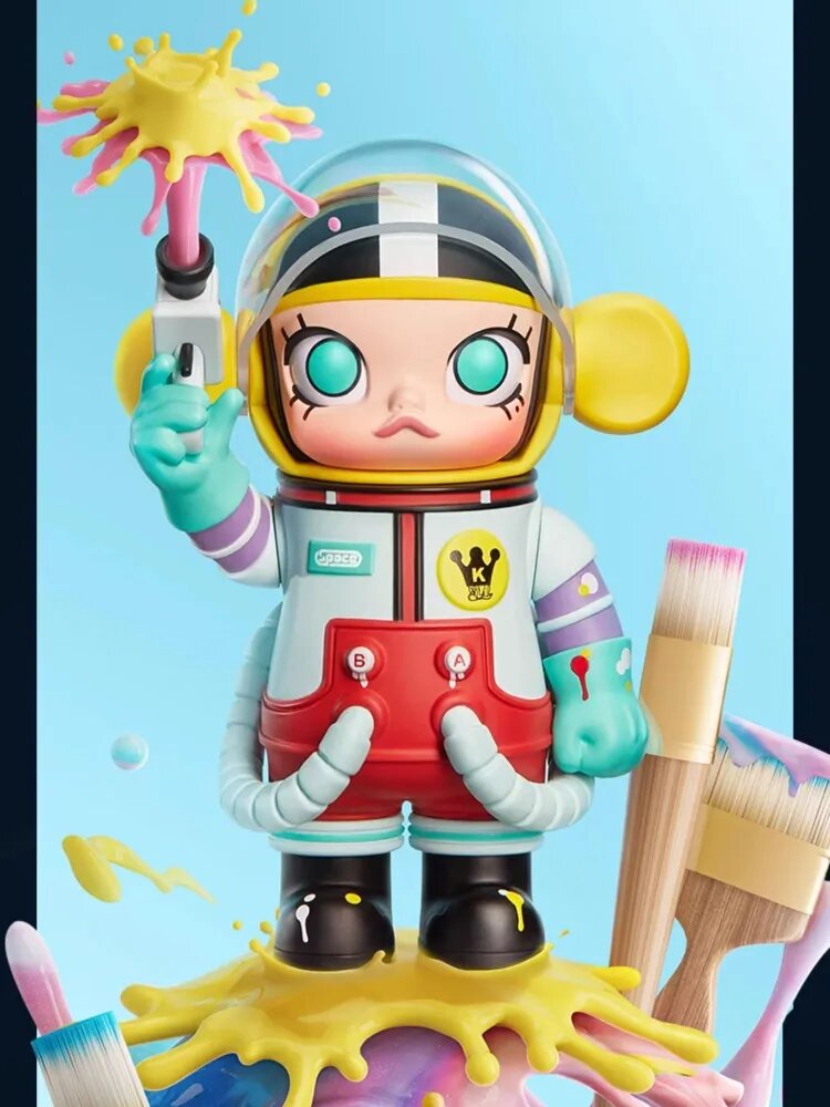 ПОП март. Коллекционная фигурка мега коллекция 100% юбилей SPACE MOLLY, POP MART