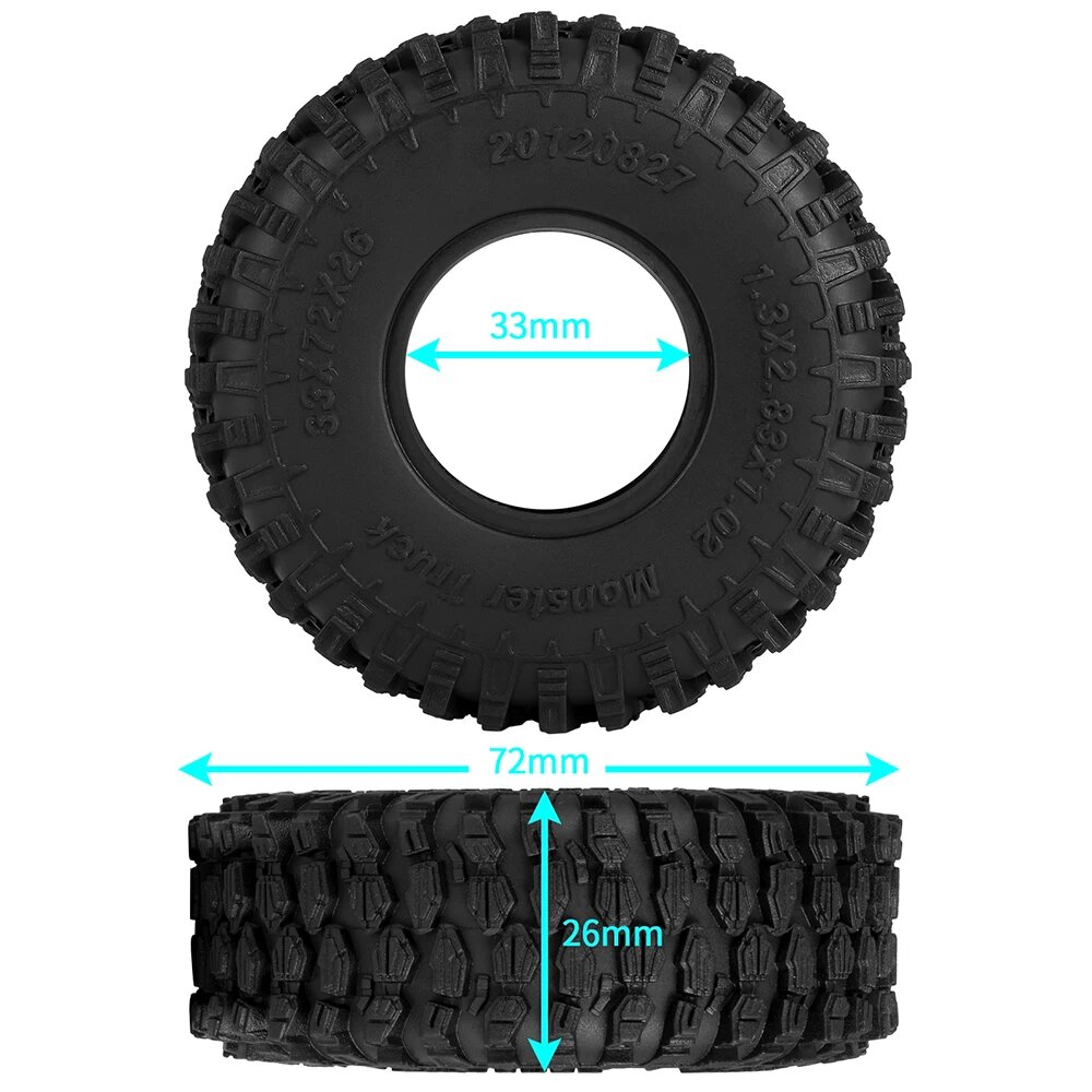MIBIDAO резиновые шины 72 мм для Traxxas TRX4-M E-4pcs