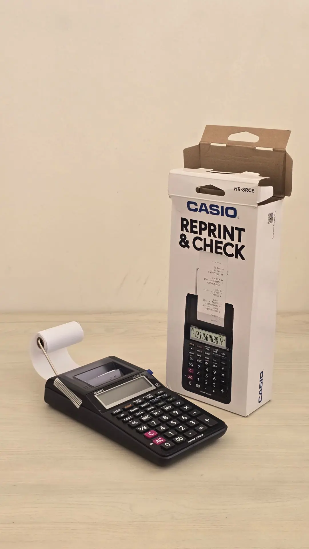 Бухгалтерский калькулятор CASIO HR-8RC, 12 разрядов, одноцветная печать
