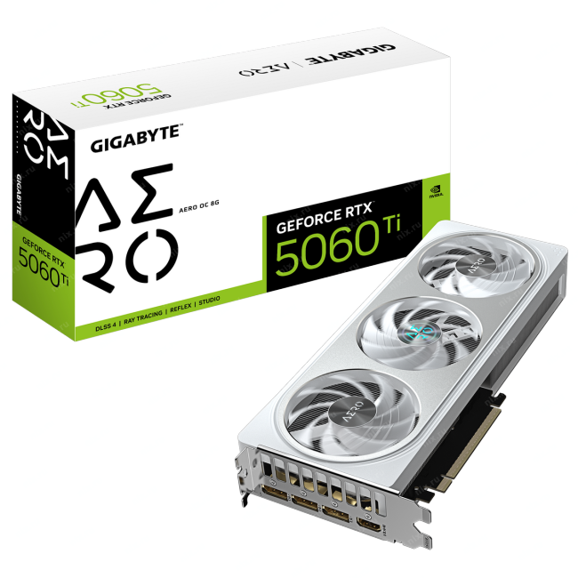 GIGABYTE Aero GV-N506TAERO OC-8GD Rev1.0 (GeForce® RTX 5060 Ti) 8 Гб, GDDR7, 128 бит, PCI Express, 3xDP,1xHDMI