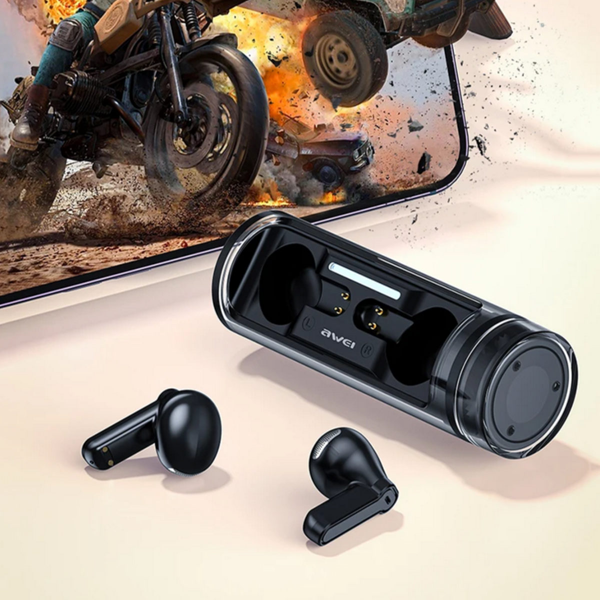 Наушники беспроводные Awei T77 ENC Double Mic (черный)