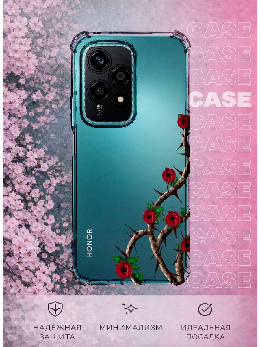 Чехол на Honor 200 Lite с принтом Розы с шипами