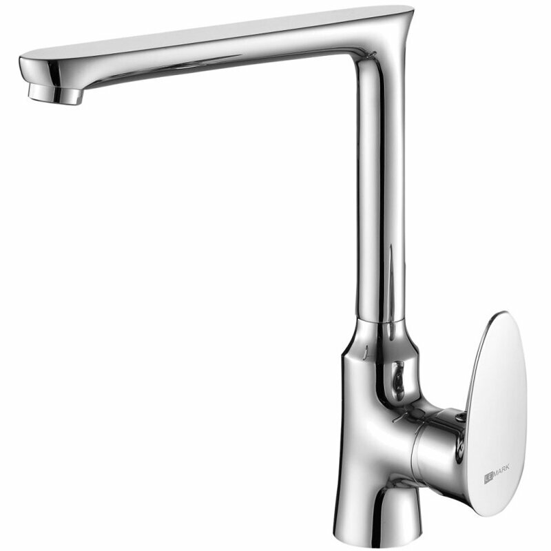 Смеситель кухня с высоким поворотным изливом Lemark Nero хром, LM0205C
