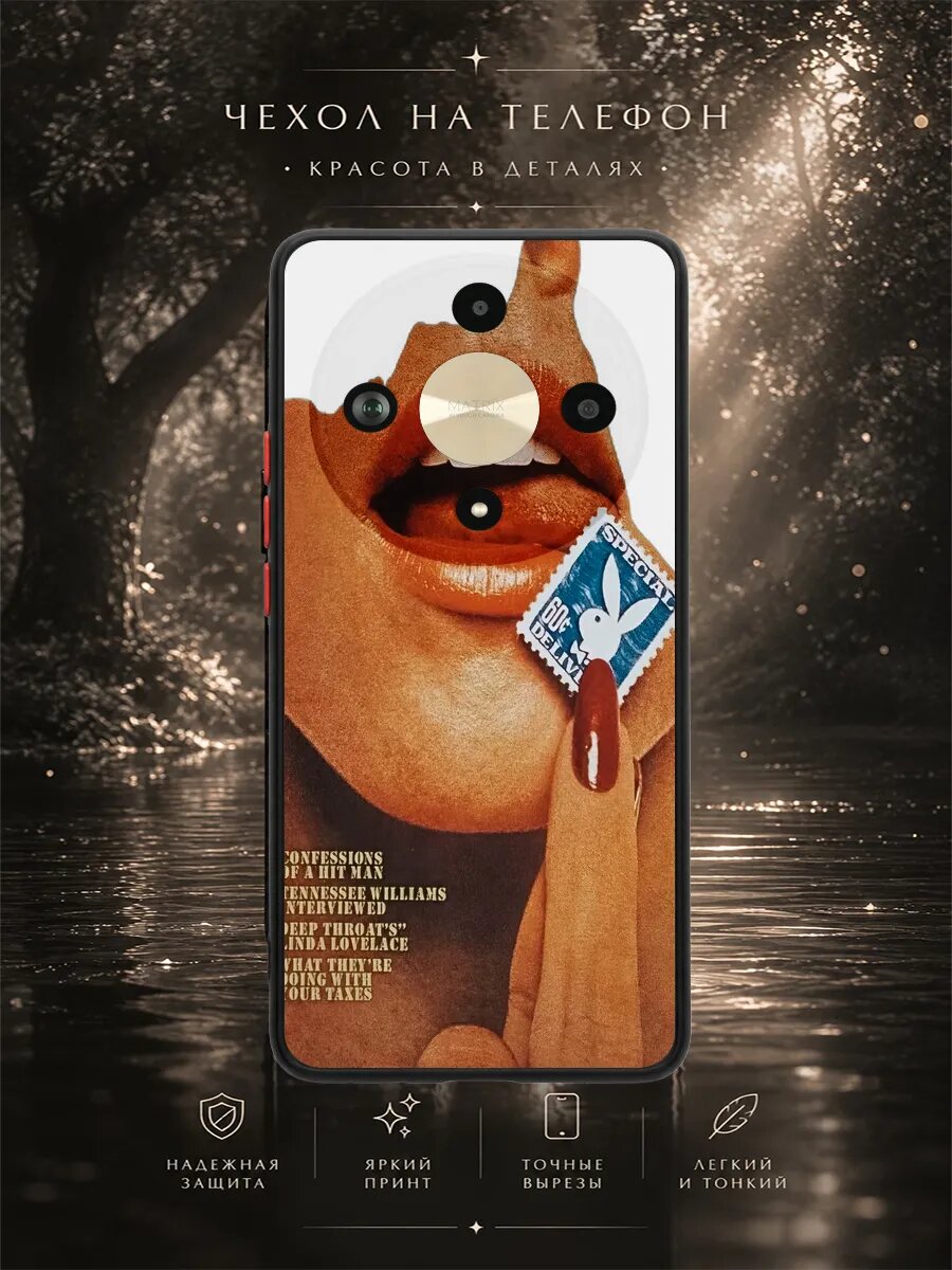 Матовый чехол на Honor X9B 5G Ретро Playboy У2К
