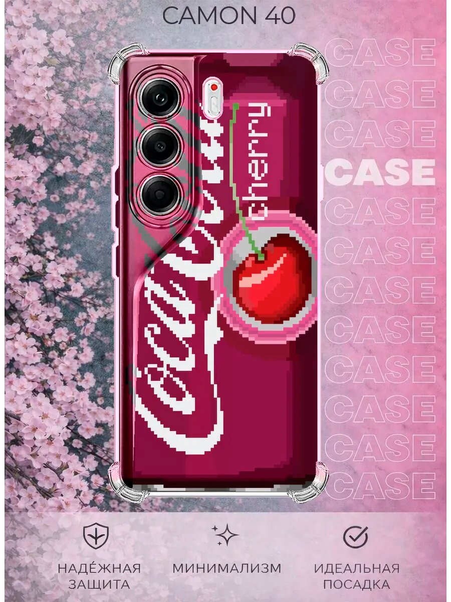 Чехол на Camon 40 с принтом Coca Cola Cherry