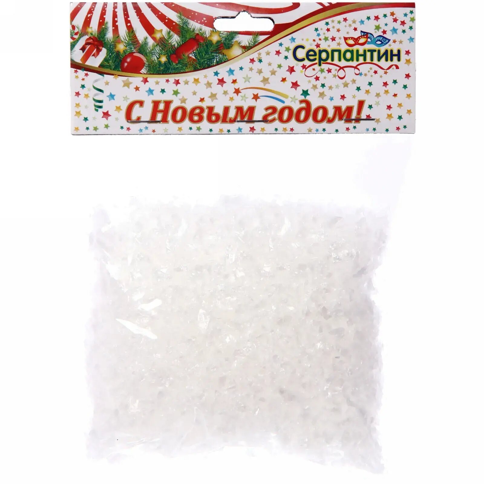 Искусственный снег 12х13 см, 50г, белый, для новогоднего декора