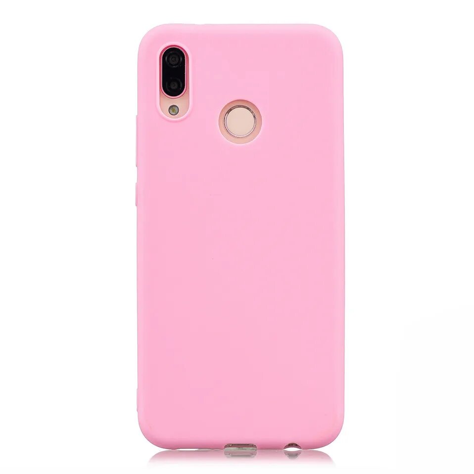 Розовый матовый чехол Huawei P20 Lite силиконовый