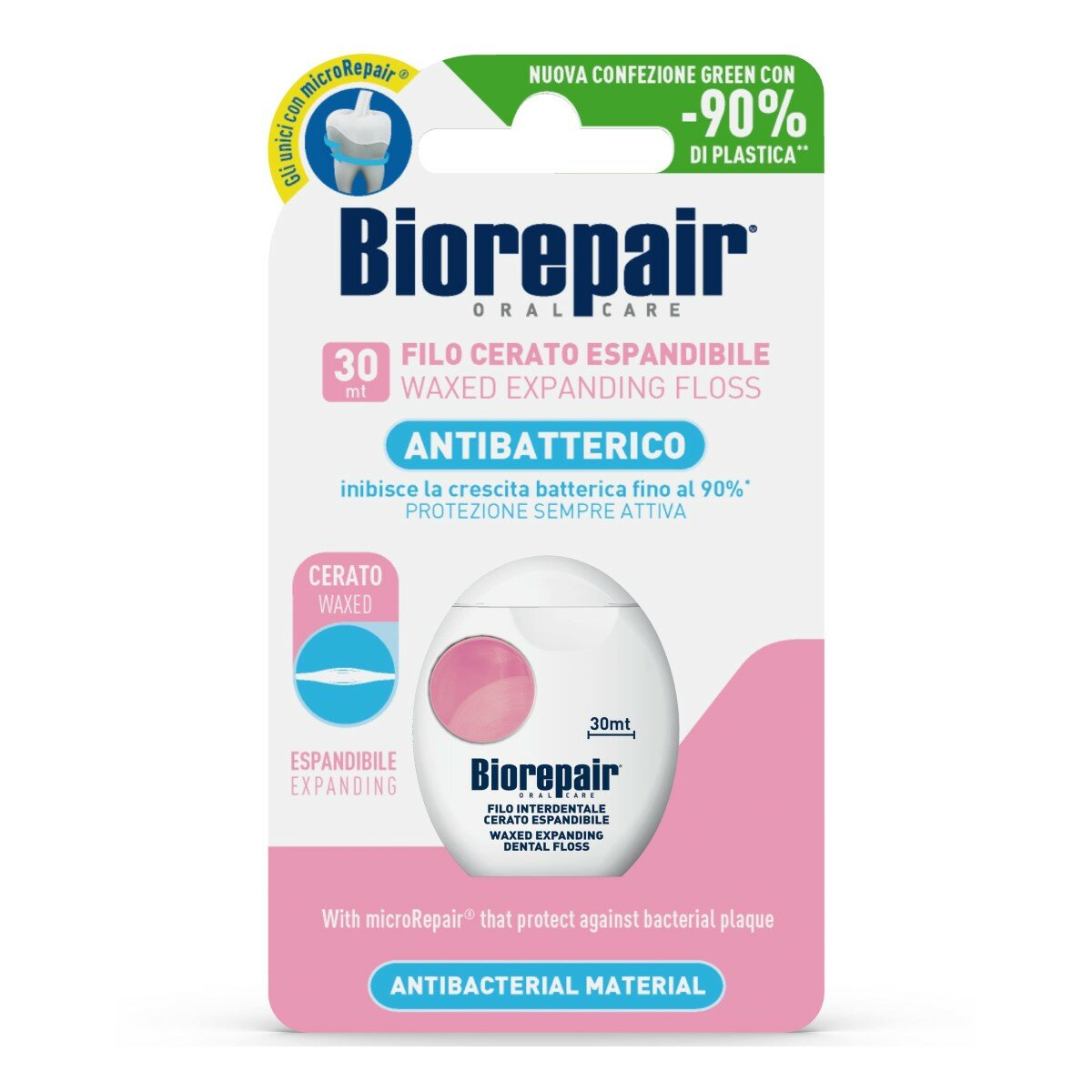 Biorepair Filo Cerato Espandibile/Вощеная расширяющаяся зубная нить, 30 м