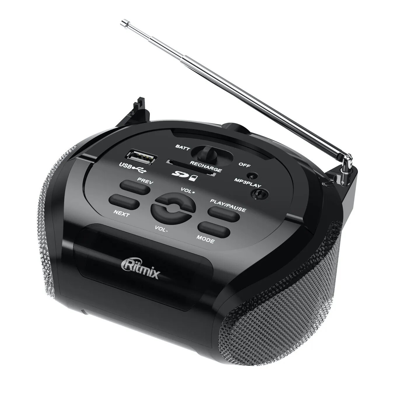 Магнитола RITMIX RBB-100BT черно-серебристый