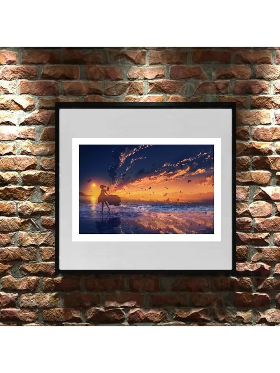 Постер "girl at horizon while sunset" Cool Eshe А2