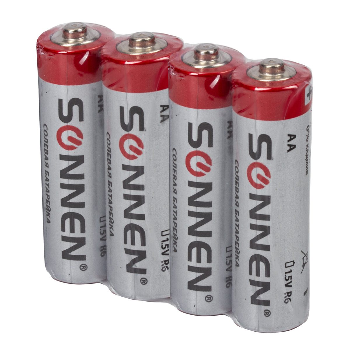 Батарейка Sonnen AA/R6 (1.5 В) солевая (термоусадка, 4шт.) (451097)