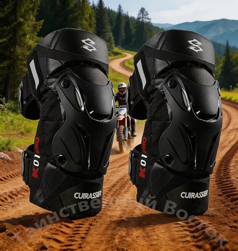 Защита колен CUIRASSIER K01 PRO, размер: Универсальный, цвет: черный матовый