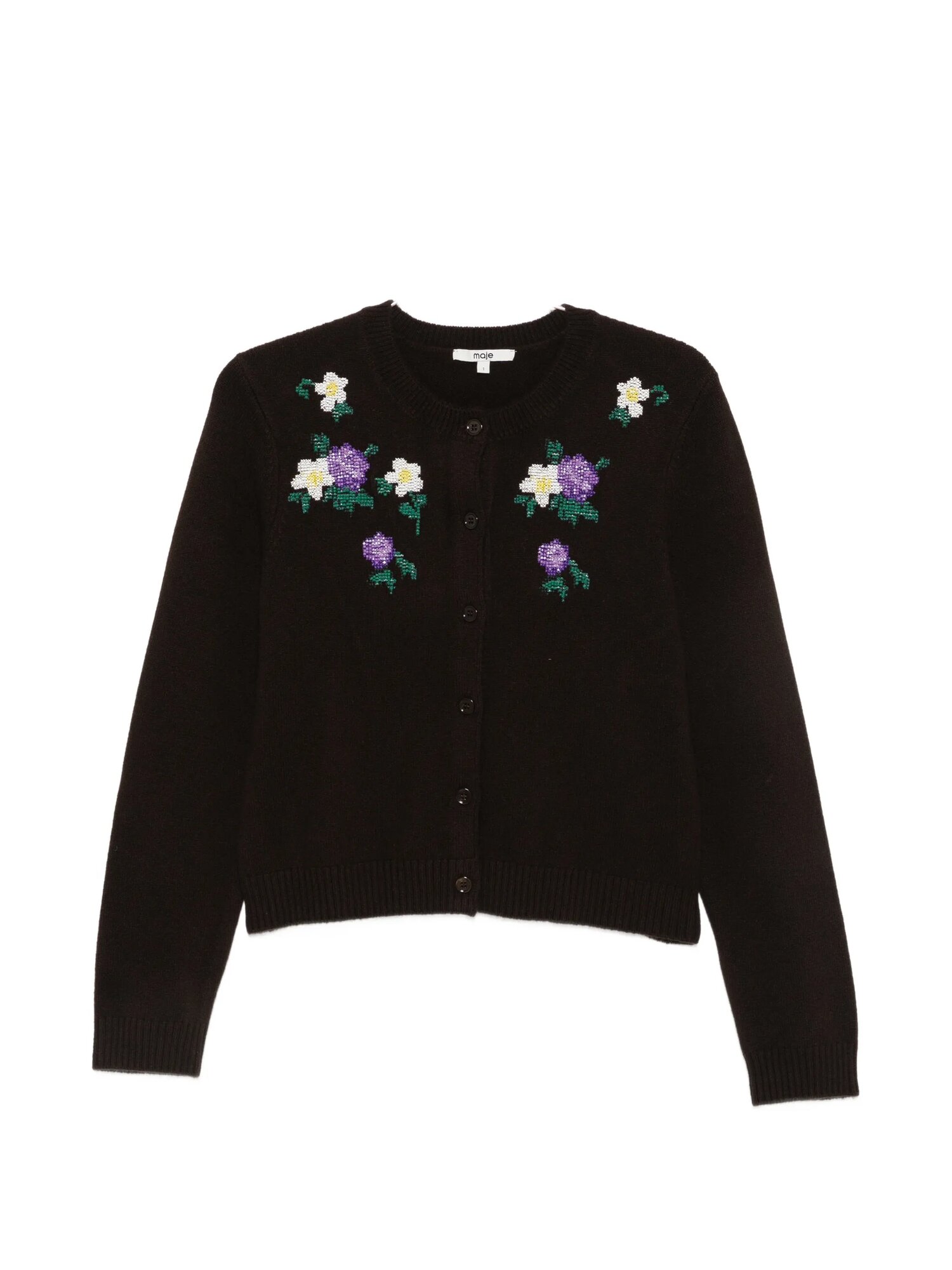 Кардиган MAJE Floral-beaded cardigan
