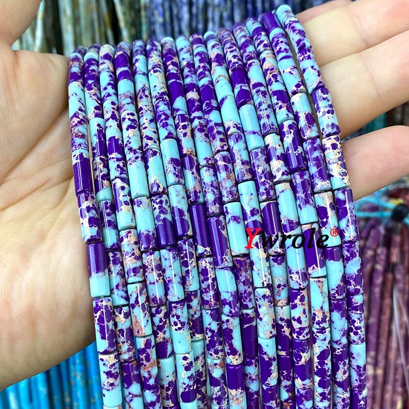 Натуральные бусины YWROLE нефрит лазурит рубин Фиолетовый, 4x13mm 13-14pcs, blue purple imperial