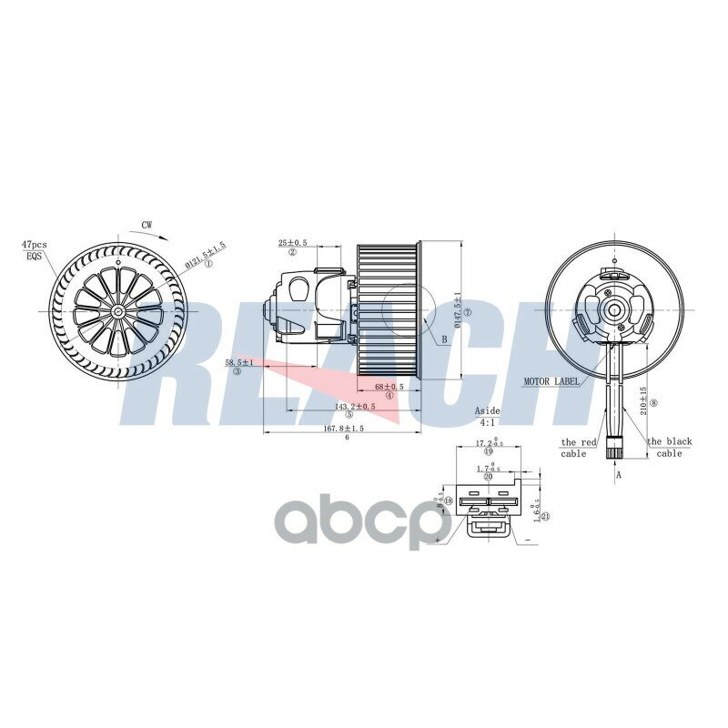 Вентилятор отопителя BMW 5-SERIES F10 10- REACH арт. 1.16.12146
