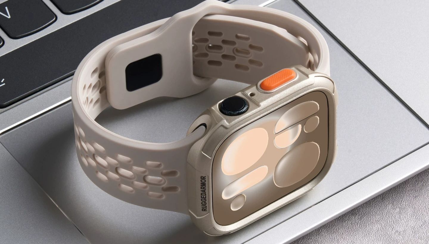 Силиконовый ремешок с защитным чехлом для Apple Watch Series 10/11 (42 мм 46 мм), летний воздухопроницаемый, не перегревает кожу, минималистичный стиль, идеально для мужчин