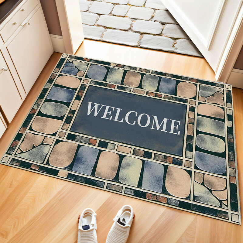 Коврик для входа Crystal Velvet Welcome Pebble Series 40x60 см не скользящий впитывающий для дома