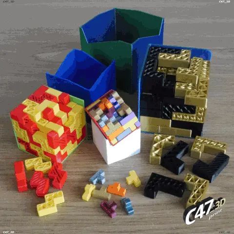 3D-пазл сборный в стиле Тетрис, PLA, 3D-печать, арт. PZ-PUZ-CC-22bb8f77ec86
