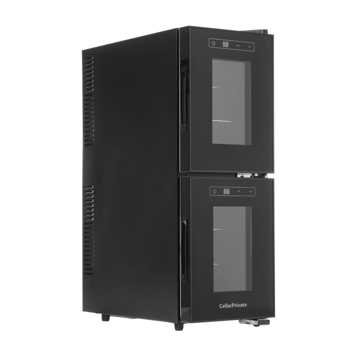 Винный шкаф CellarPrivate CP012-2Е, 32 л, 12 бутылок, термоэлектрический, LED-дисплей, LED-подсветка, черный