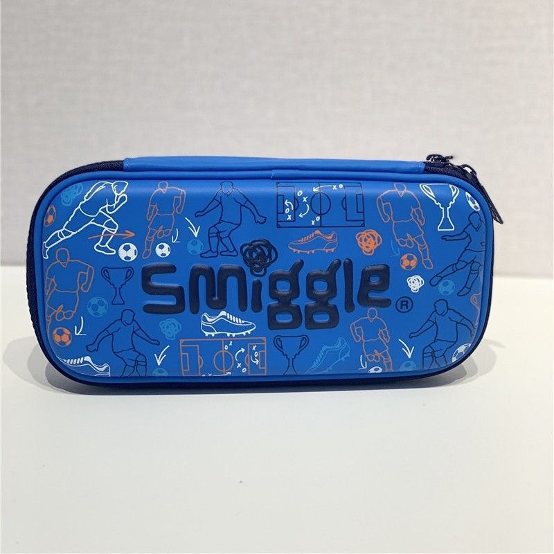 Smiggle австралийский милый мультяшный узкий многофункциональный пенал с застежкой - синяя футбольная принтовая