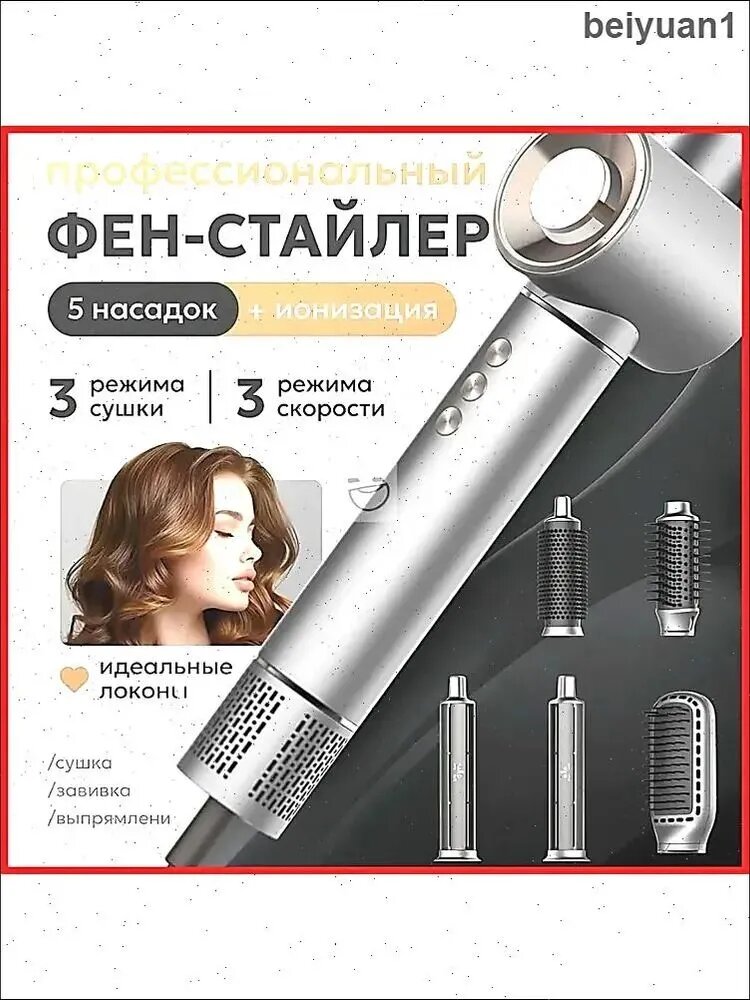 Фен для волос с насадками/Фен-стайлер для волос профессиональный FELFRI