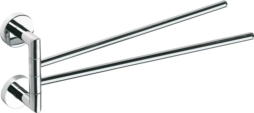 Держатель для полотенец Bemeta Omega 104204102 поворотный, хром, глянцевый, латунный, держатель для полотенец в ванную, двойной, круглый
