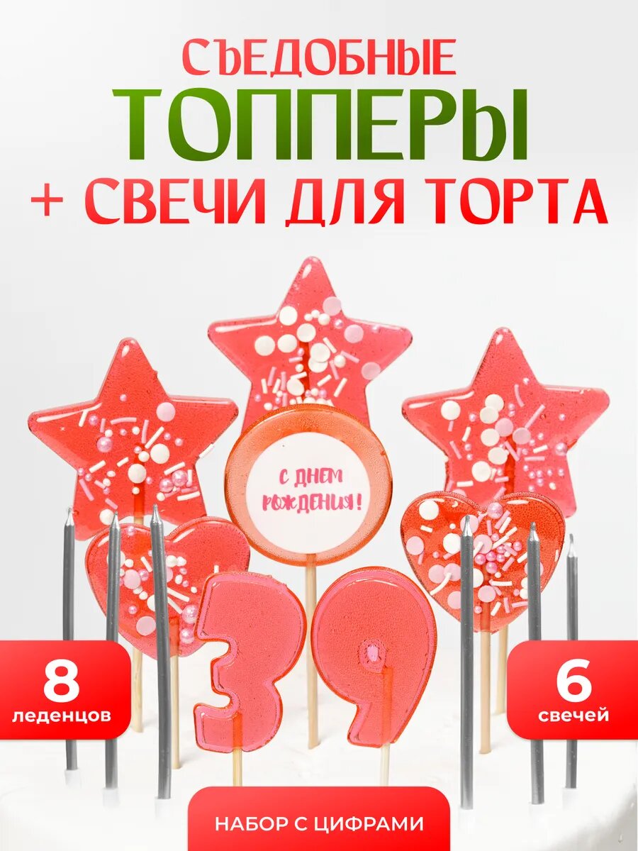 Топпер на торт 39 лет