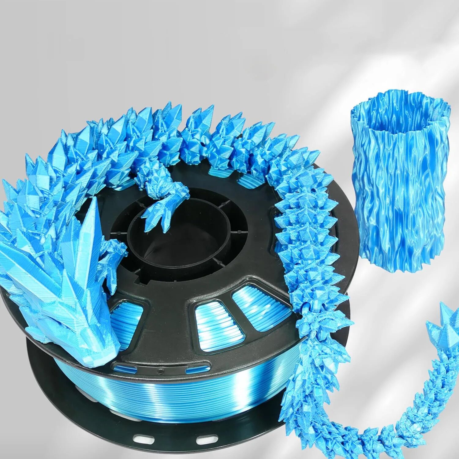 Нить PLA Silk blue 1.75 мм для 3D-принтера
