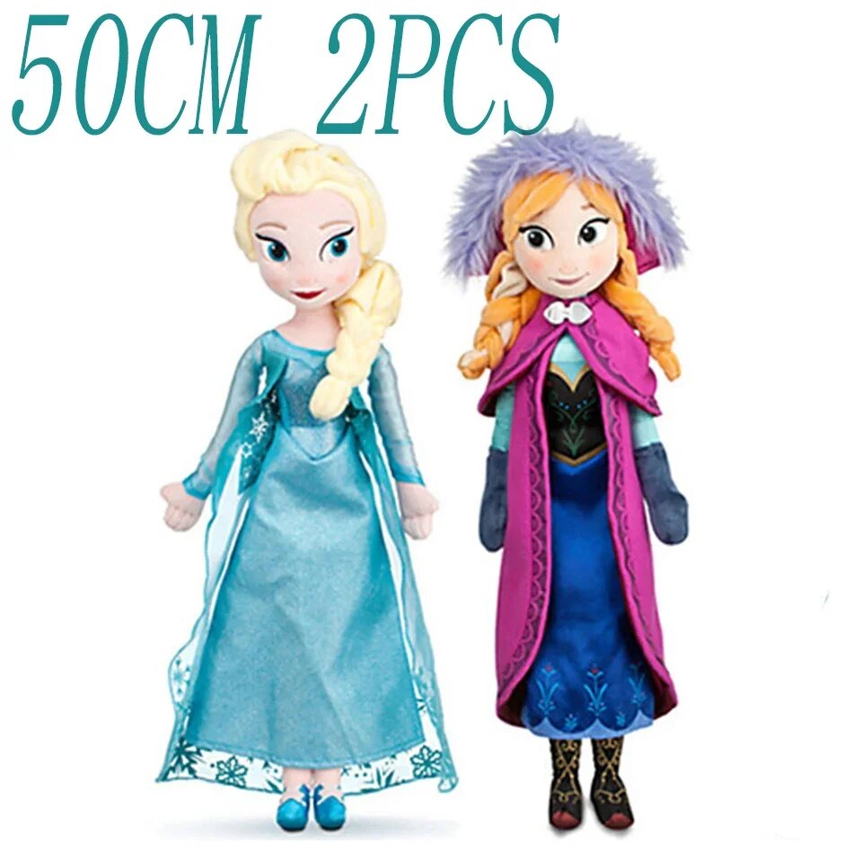 Disney Frozen плюшевая кукла Анна или Эльза 50cm 2pcs