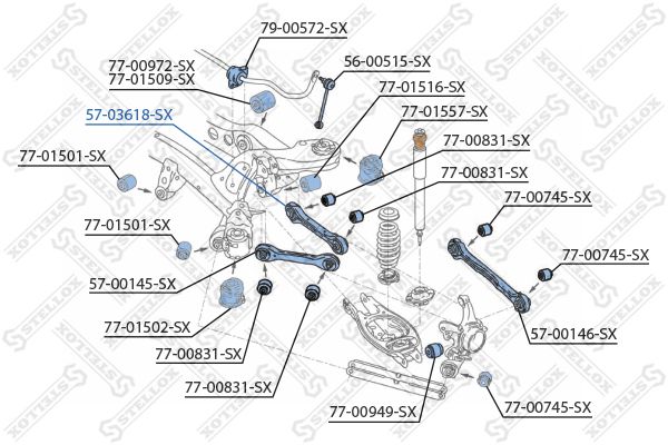 Рычаг независимой подвески колеса, подвеска колеса Stellox 57-03618-SX