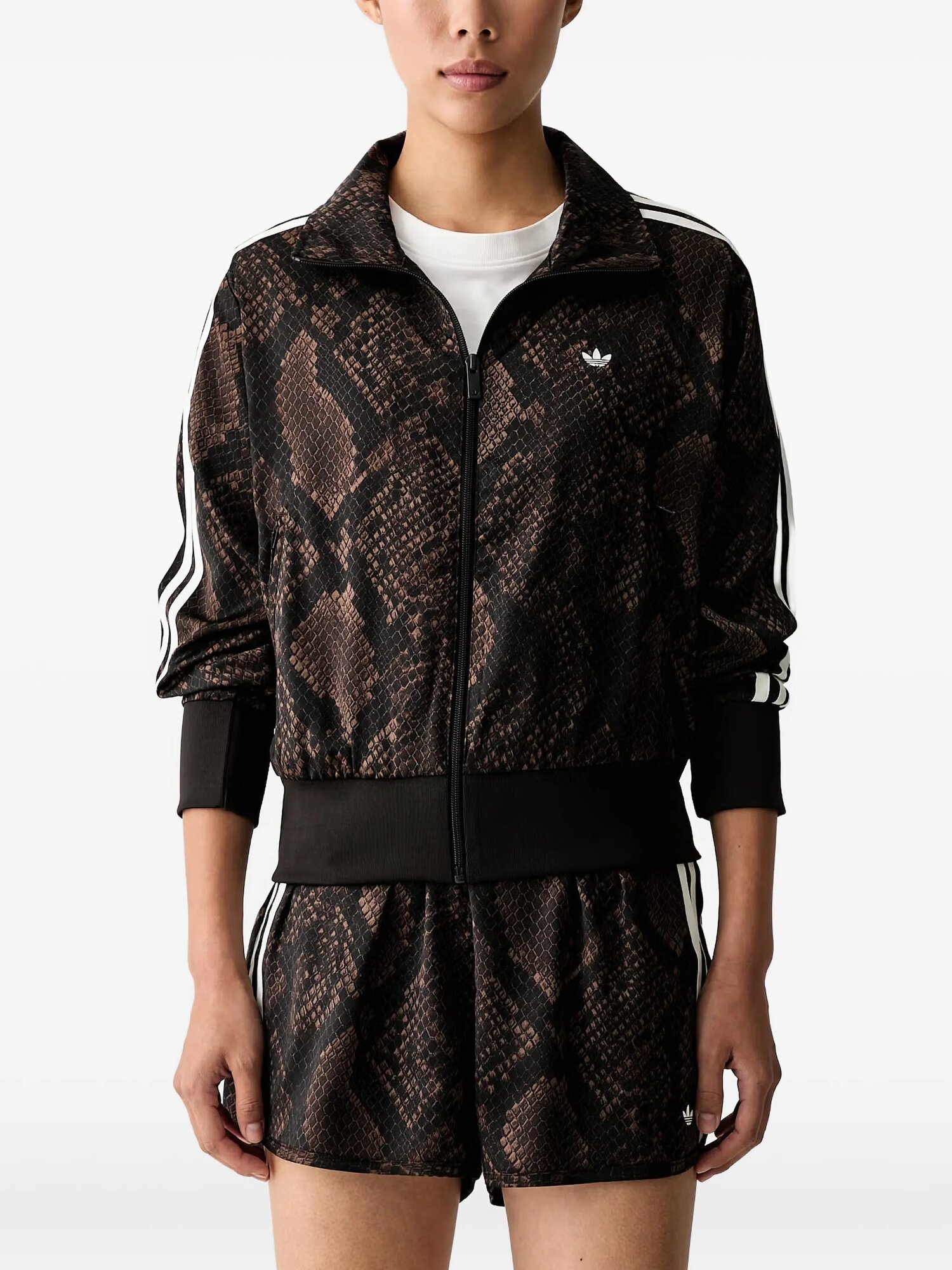 Куртка adidas Snakeskin-print track jacket, размер 4 UK, коричневый