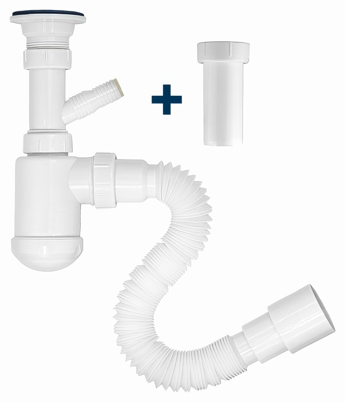 Сифон для мойки MasterProf 1.1/2"х40 с/без отвод стир. маш. с гибкой трубой 40х32/40/50