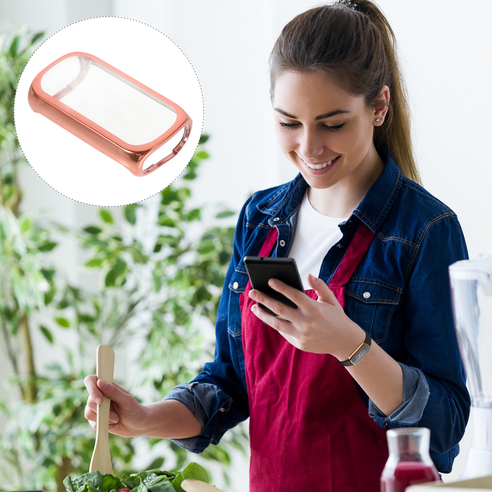 2 шт Накладки для Часов Полная Защита Совместимо с Fitbit Luxe Золотой 3 8x2 см Из ТPU Материал Гибкий Легко Установить