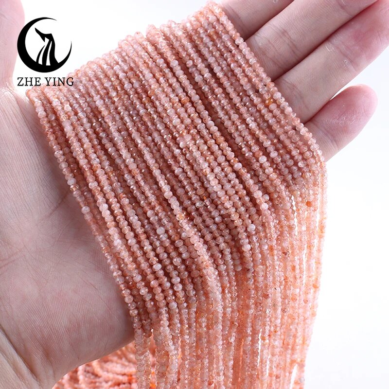 Бусины солнцекамень 2x3 мм, цвет 47gold sunstone