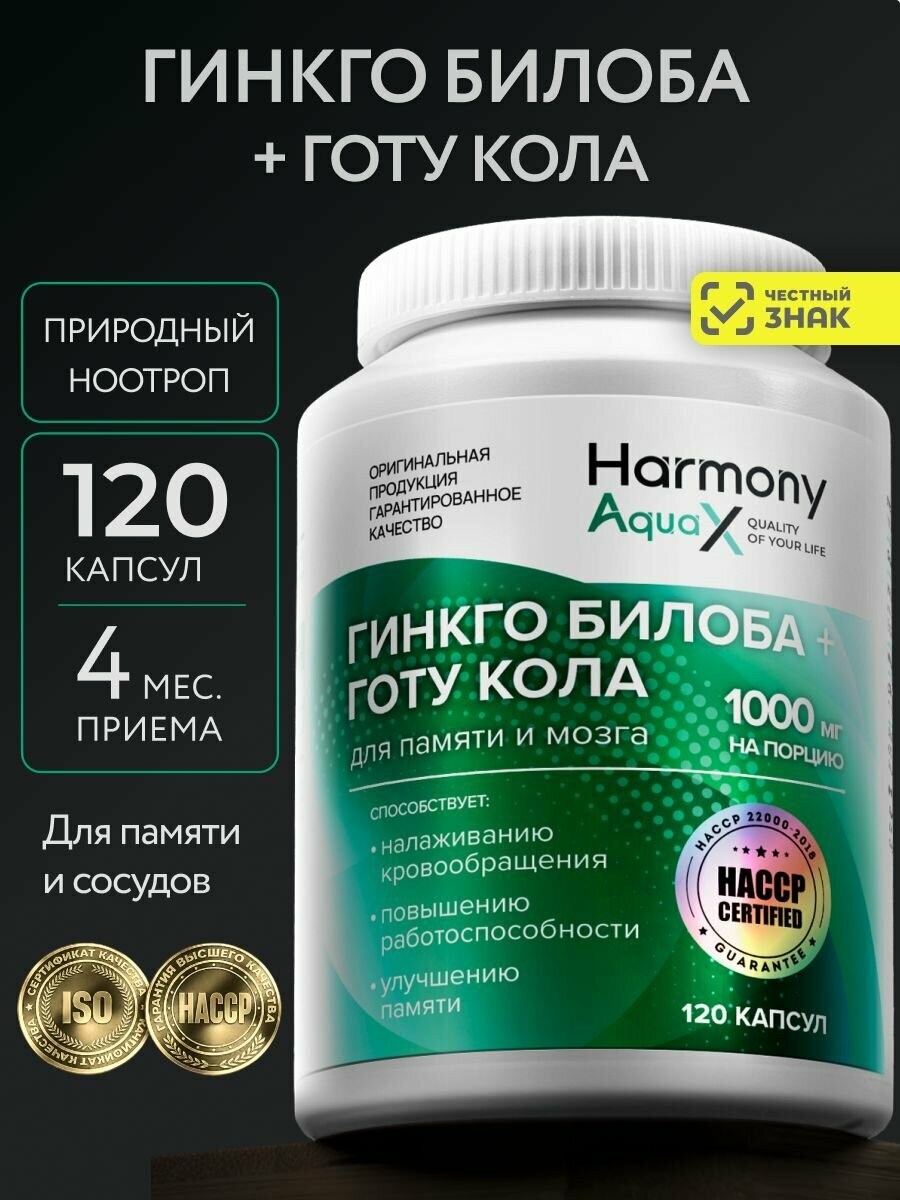 Гинкго Билоба и Готу Кола для памяти и мозга в капсулах память мозг капсулы Гинкго Билоба Готу Кола