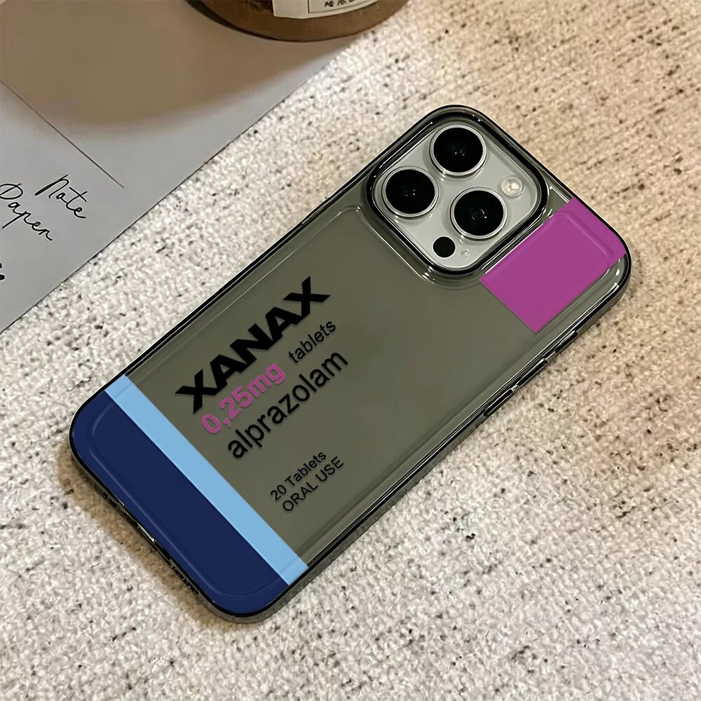 Чехол на iPhone 11 ProMax, серый, с принтом XANAX