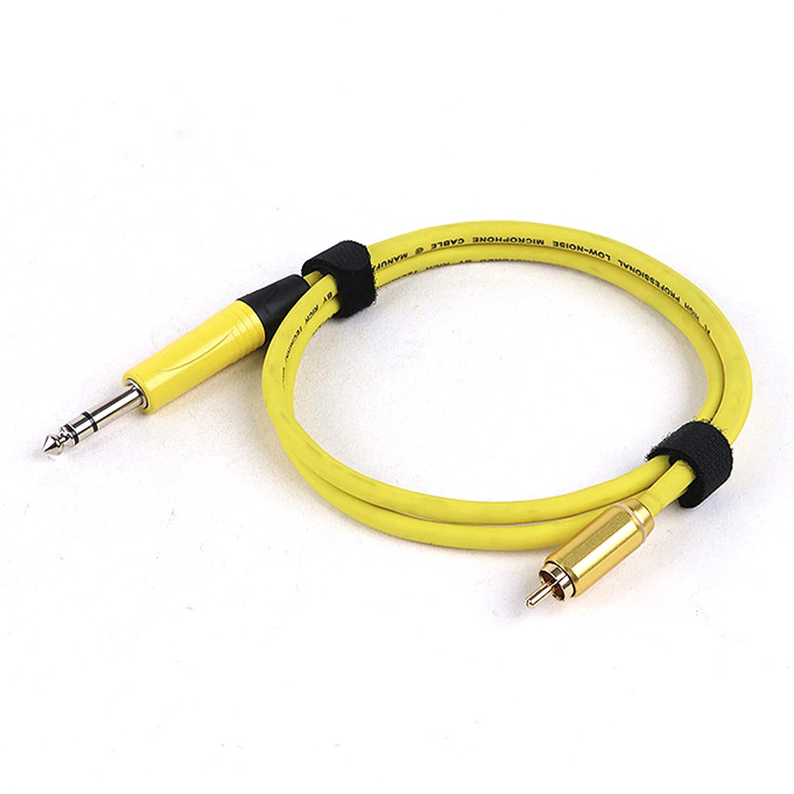 Аудиокабель RCA-Jack 6.35 мм GuerGuo Yellow-TRS-RCA, 0.2M