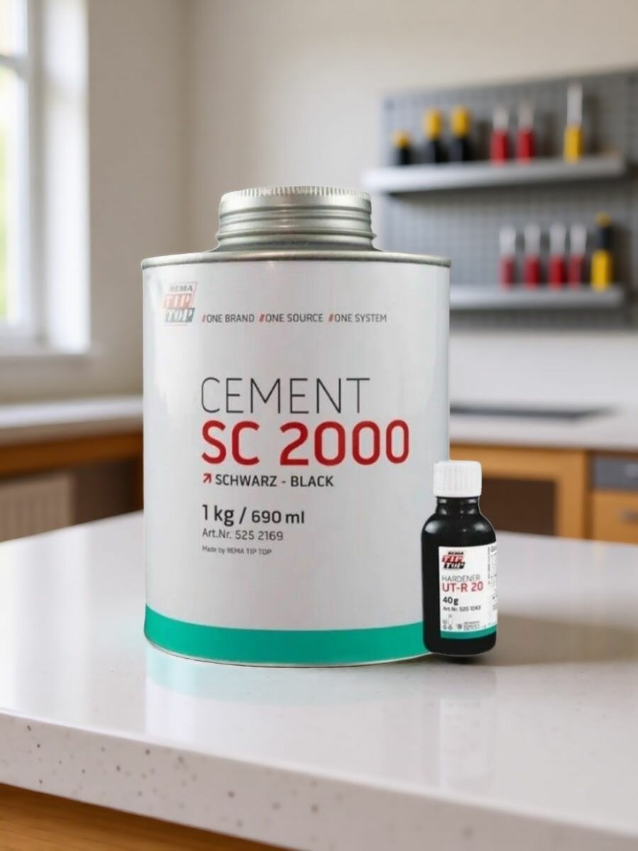 Клей холодной вулканизации TIPTOP CEMENT SC 2000, черный, 1 кг, с отвердителем