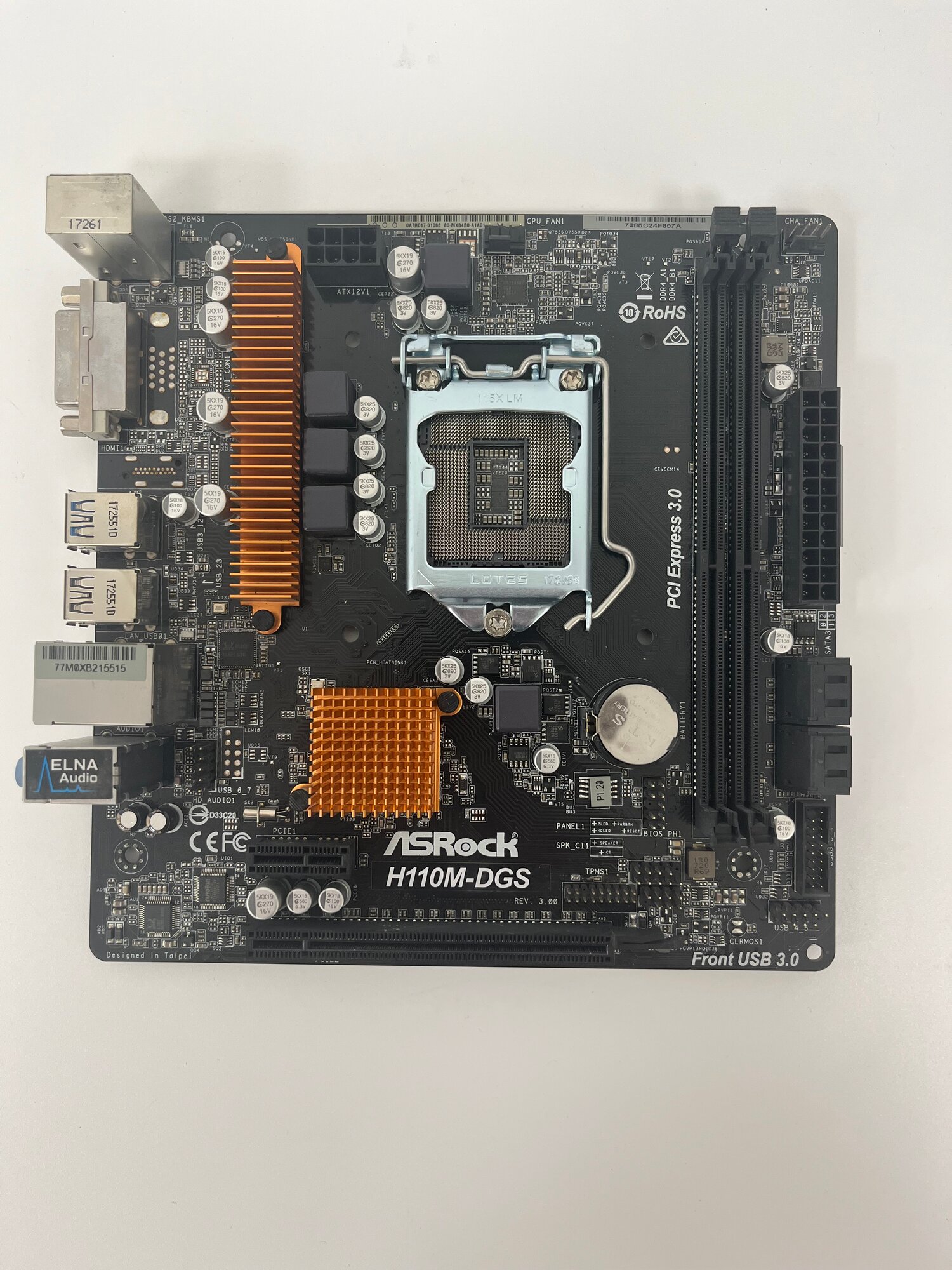 материнская плата ASRock H110M-DGS (R3.0) с чипсета Intel H110 с сокетом LGA 1151