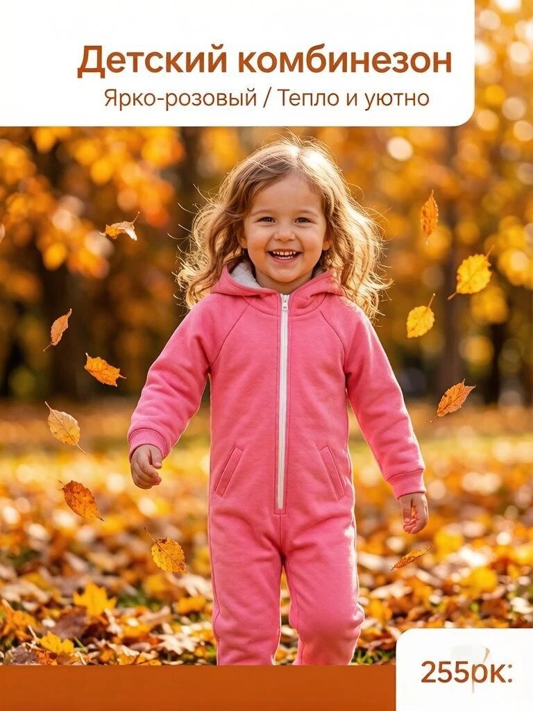 Комбинезон LEMERO Комбинезон детский из футера с начесом, размер 104/56 от 4 лет
