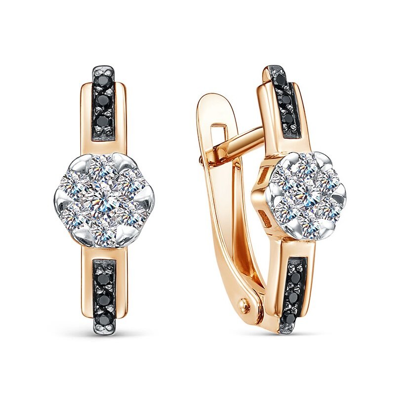 Серьги Яхонт, золото, 585 проба, фианит