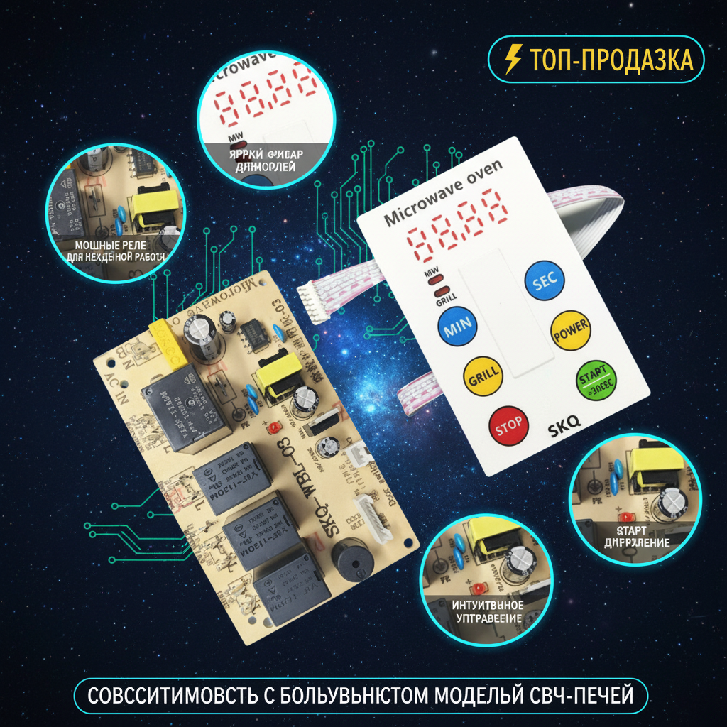 Универсальная Плата Замены Панели Управления Микроволновой Печью С Сенсорной Панелью Компьютерная Плата Управления Обслуживанием Микроволновой Печи