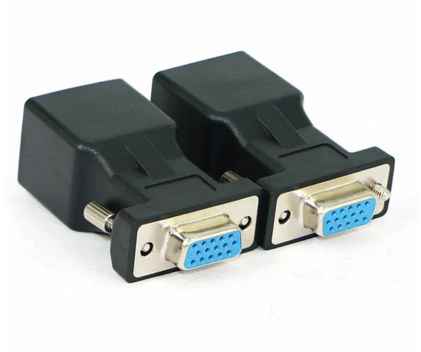 1 пара удлинителей VGA «папа-мама» — LAN RJ45 CAT5 CAT6 20 м, сетевой кабель-адаптер «папа-мама»/«мама-мама»/«папа-мама» 01