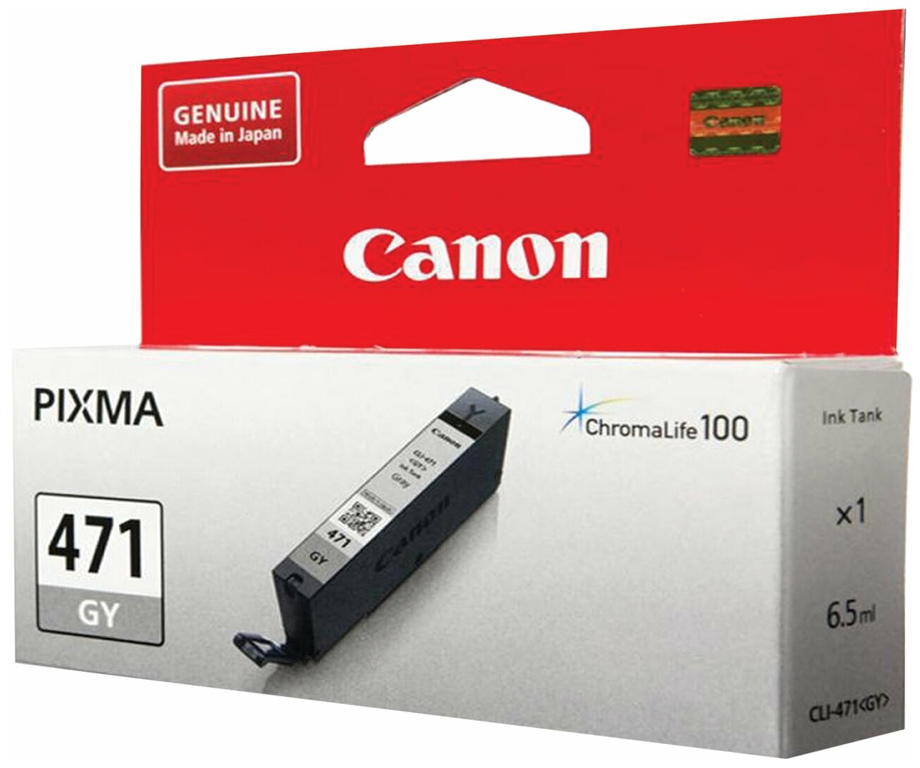 Картридж струйный CANON (CLI-471GY) PIXMA MG5740/MG6840/MG7740, серый, оригинальный, ресурс 780 стр, 0404C001