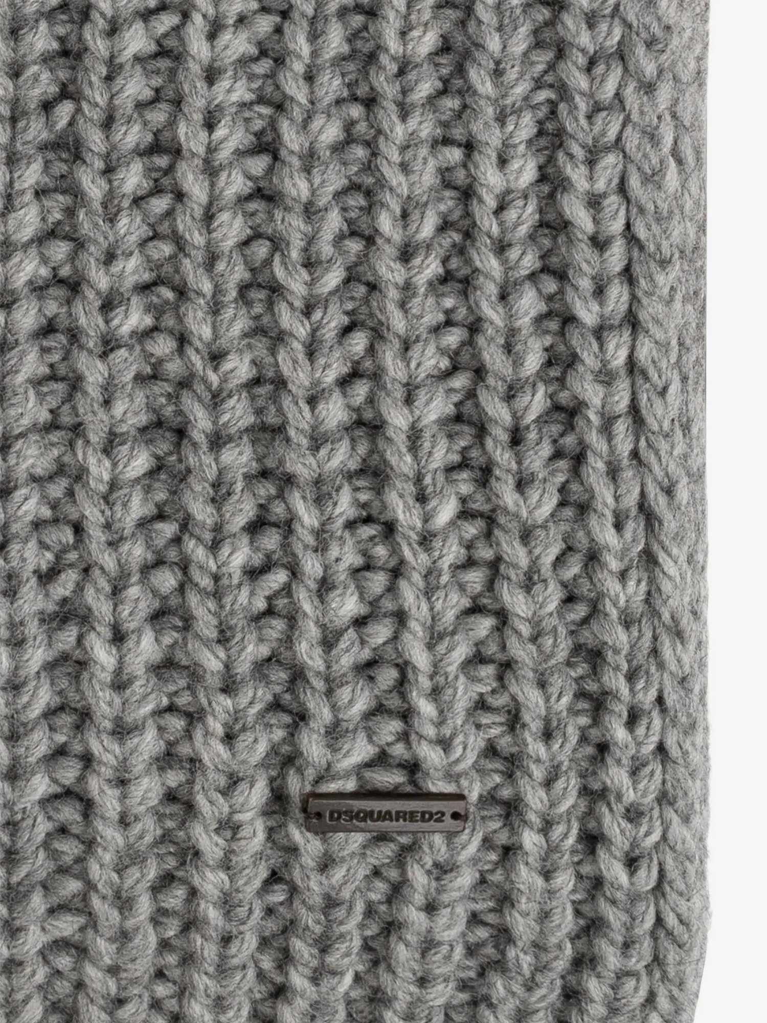 Шарф DSQUARED2 Ribbed logo-plaque scarf для мальчиков, серый — фото 1