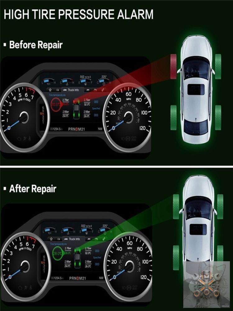 Датчик давления в шинах универсальный программируемый TPMS сенсор для авто 315/433 МГц клапан