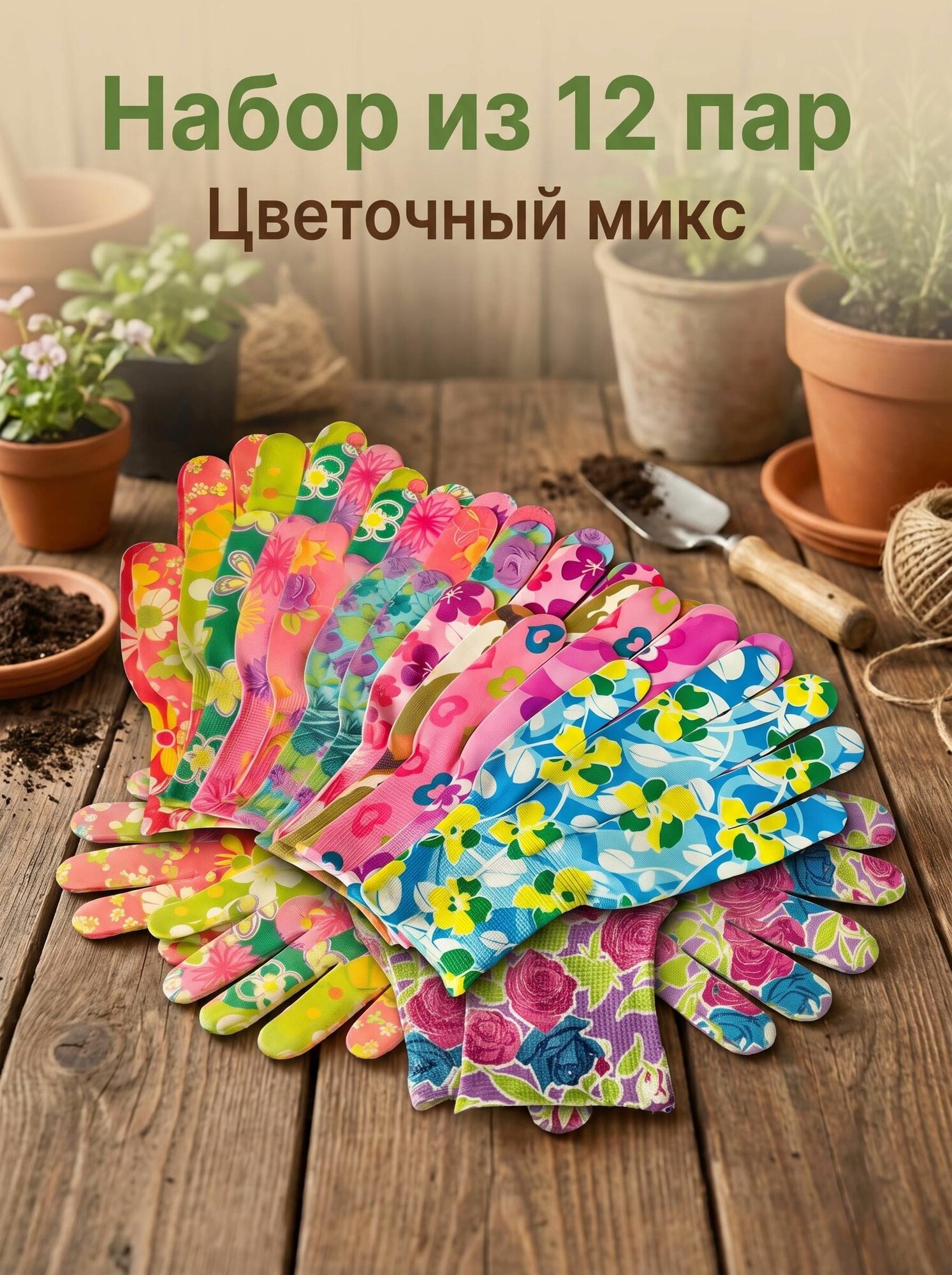 Перчатки хозяйственные, размер Универсальный, 12 пар