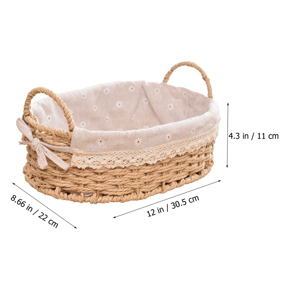 Корзина Для Хранения Из Ротанга Корзина Для Снеков И Косметики 30.50X22.00X11.00Cm